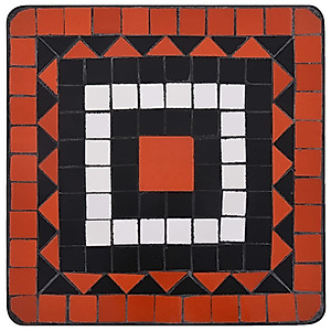 TEWTX7 Mosaic Accent Table Patio Side Table End Table Coffee Table Plant Stand 13.8" x 13.8" x 22" Plant Shelf for Patio Porch Beach Theme Balcony Back Deck Pool Indoor Outdoor Coffee