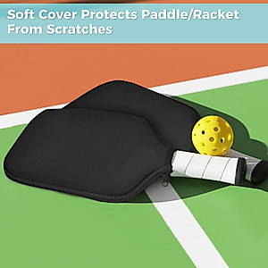 Pickleball Paddle Cover, Universal Case Size - 8.6 x 12.2 inches Racket Sleeve, Compatible with Most USAPA Standard and Elongated Pickball Paddles (1 Pack Black Net)