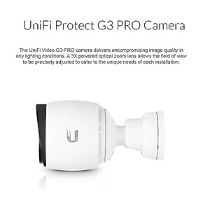 UniFi UVC-G3-PRO 1080p Outdoor Weatherproof IP Camera with 3X Optical Zoom (3-Pack)