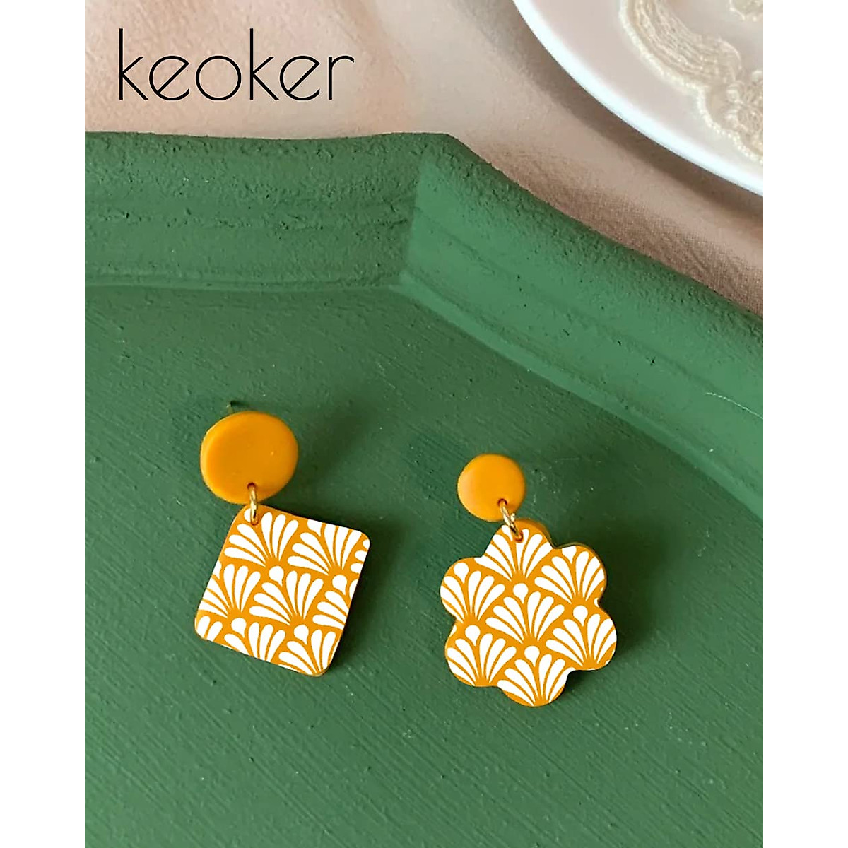 Silk Screen Stencils for Polymer Clay, 3 PCS Reusable Silkscreen Print Kit,for Printing on Clay & Other Jewelry Clay Earrings Decoration, Each 6" X 3.8"