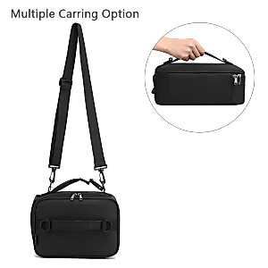 FlowFly Kids Lunch Bag, Durable Insulated School Lunch Box with Shoulder Strap and Bottle Holder, Water-resistant Thermal Small Lunch Cooler Tote for Teen Boys & Girls,Black