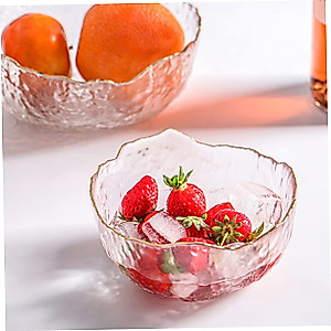 PRETYZOOM 1pc Salad Bowl Clear Container Candy Dishes Decorative Candy Bowls Decorative Pasta Bowls Glass Salad Bowl Glass Prep Bowl Fruit Bowl Mixing Bowl Noodle Bowl Purple Ramen Bowl Mini