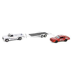 Collectibles Greenlight 31170-B Racing Hitch & Tow Series 5 1986 Chevy C30 Custom Deluxe and 1986 Tim Richmond Monte Carlo SS #25 with Flatbed Trailer 1/64 Scale