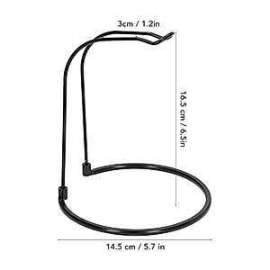 Qinlorgo Reel Rack U Shaped Frame Glossy Appearance Fishing Tackle Holder Stainless Steel Round Base for Storage (Black)