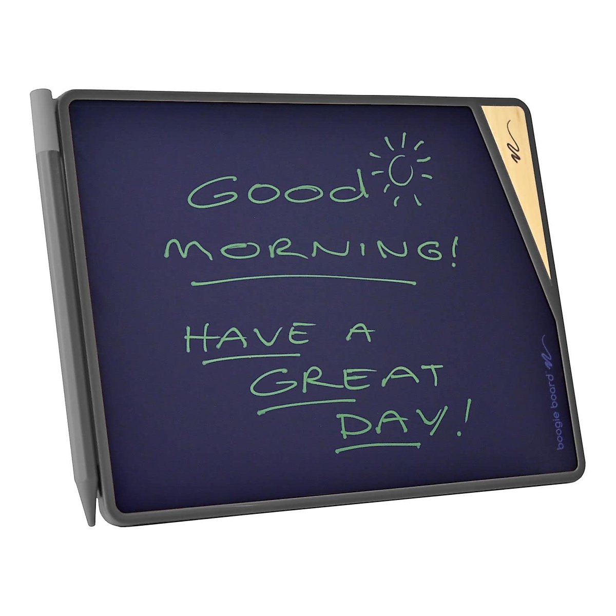 Boogie Board VersaBoard Authentic Reusable Home & Office Organization Notepad with 8.5” LCD Writing Tablet, VersaPencil Stylus, Instant Erase & Built-in Magnet & Portrait/Landscape Kickstand (Gray)