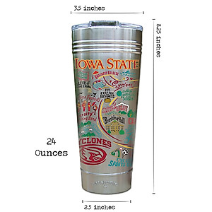 Catstudio Iowa State University Collegiate Thermal Tumbler | Triple Wall Insulation With Non Slip Bottom | Great College Travel Cup for Water, Coffee, Tea, or Smoothies