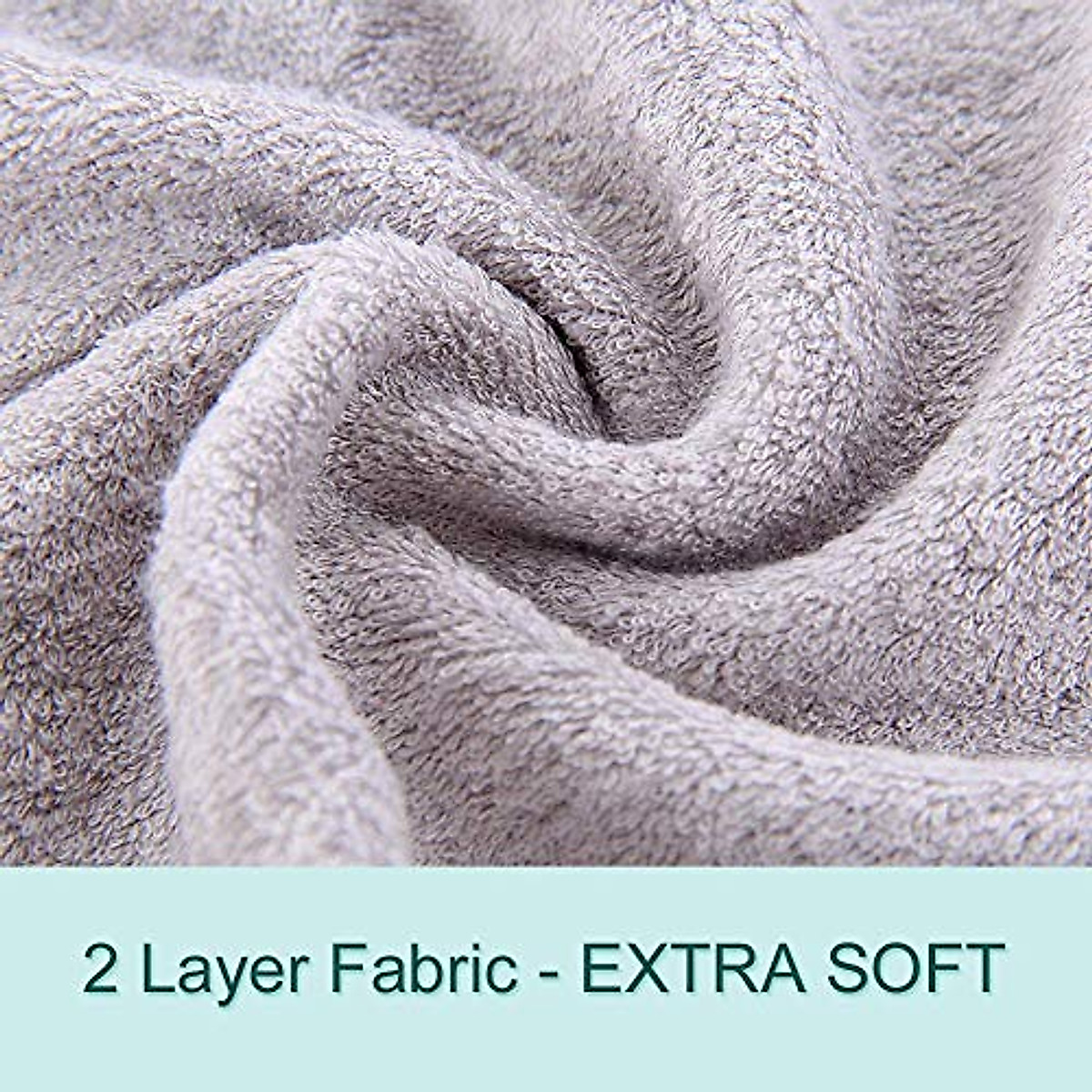 HIPHOP PANDA Baby Burp Cloths, Rayon Made from Bamboo - 500GSM Thick Ultra Absorbent Burping Cloth for Boys and Girls, Newborn Essentials Towel - Milk Spit Up Rags - Grey - 4-Pack