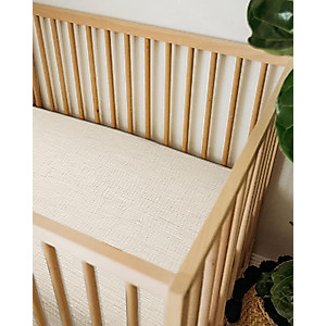 Crib Sheets for Boys Girl, Fitted Baby Toddler Bed Sheets 28" x 52", Neutral Muslin Cotton Crib Mattress Bedding Soft and Breathable Comfort(Pale Yellow)