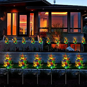 Solar Garden Lights Pine Shape Decorative Light LED Lamp Waterproof Solar Led Lights Outdoor Lighting Christmas Tree Decoration Light for Decorative Home Garden 2PCS