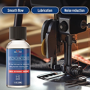 SMAPHY Sewing Machine Oil with Needle tip and Dual-Ended Brush, Clear Machine Oil for Lubrication of All Sewing Machine Moving Parts
