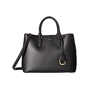 Lauren Ralph Lauren Dryden Marcy Leather Tote (Black/Red)