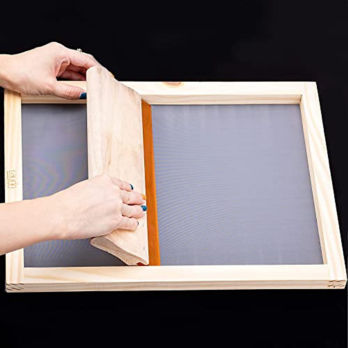 Caydo 3 Pieces 3 Size Wood Silk Screen Printing Frame with Mesh for Screen Printing, 10 x 14 Inch, 8.2 x 12.2 Inch, 6.7 x 10.6 Inch