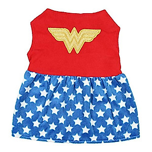 DC Comics Wonder Woman Superhero Halloween Pet Costume Sweater For Small Sized Dogs Or Cats (Medium)