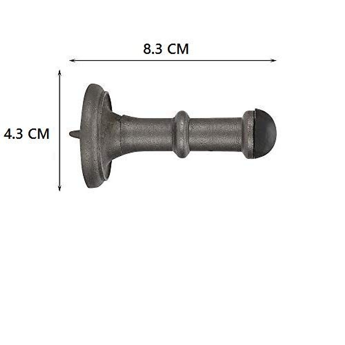 Set of 2 Antique Brass Door Stops - 2-7/8" Heavy Duty Door Stop - Rigid Door Stopper with Low Mounted Black Rubber Bumper Tips, Protect Wall & Door for Kitchen, Bedroom, Office, Easy Installation