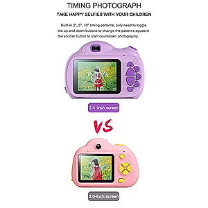 Mini Digital Camera Child Camera Toy Cartoon Video Recorder Can Shoot Camera 1080P 8MP Camera,Purple,8GB