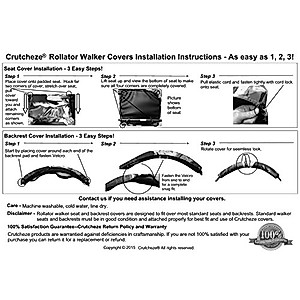 Crutcheze Butterfly Rollator Walker Seat and Backrest Covers - Unique & Vibrant Walker Cover - Made in USA