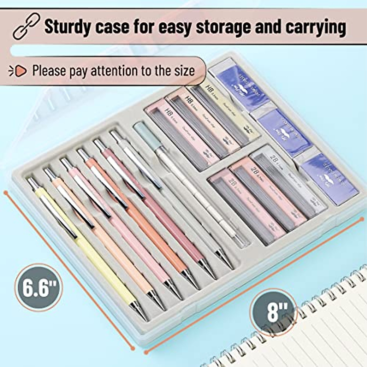 Mr. Pen- Boho Mechanical Pencil Set with Lead and Erasers Refills, 6 Pack, Boho Theme, 0.5mm & 0.7 mm, Cute Pencils, Cute Mechanical Pencil, Pastel Pencils, Led Pencils 0.7mm, Aesthetic Pencils