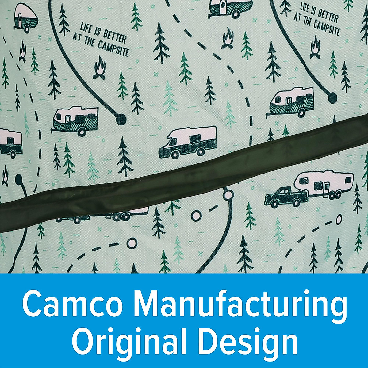 Camco Pop-Up Utility Container | Features Heavy Duty Liner & Zipper Close Lid | Holds 30-Gallon Kitchen-Size Trash Bags | Stands 2-Ft Tall & Collapses for RV Storage and Organization (42996)