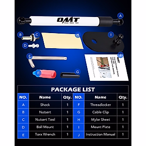 Orion Motor Tech Truck Tailgate Assist, Pickup Tailgate Lift Assist Kit, Pickup Tailgate Shock Compatible with 2009 2010 2011 2012 2013 2014 2015 2016 2017 2018 2019 2020 2021 2022 Ram 1500 2500 3500