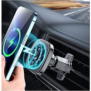 Wireless Car Charger, for MagSafe Car Mount [Never Fall of] 2022 Update Auto-Alignment Super Suction Cup Magnetic Phone Charger Mount, Fit for iPhone 13/12 Series Phones & MagSafe Case