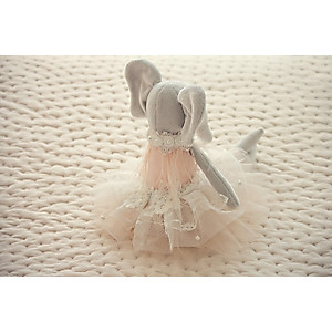 Inspired by Jewel Daisy The Elephant Premium Quality Floppy Elephant Plush Doll Gift with Delicate Pink & Lace Tutu | Elegant Feather & Pearl Details | Playable Toy with Movable Legs & Huggable Arms