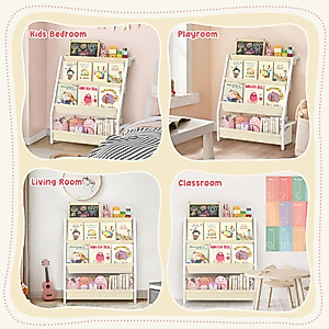 Kids Bookshelf with Chalkboard,Book Shelf for Kids Rooms,Nursery Book Shelves for Toddler Baby,Montessori Bookshelf and Toy Storage,Book Storage Organizer,Book Display Rack for Playroom Classroom