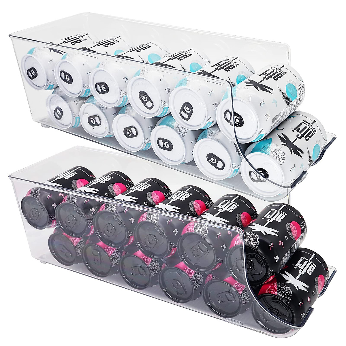 SCAVATA 4 Pack Soda Can Organizer for Refrigerator