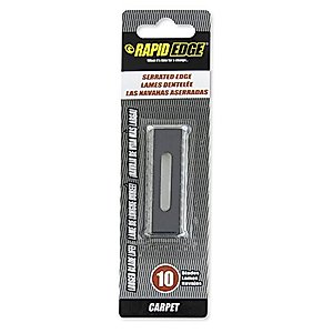 Rapid Edge Long-Lasting Rapid Edge Serrated Carpet Blades (10 blades), 1-Pack