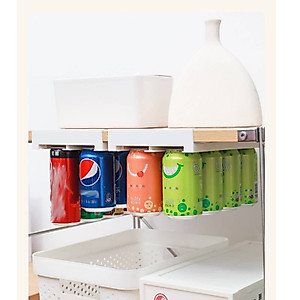 Hanging Soda Can Organizer for Refrigerator Adjustable Stacking Can Dispenser More Space Save Standard Cans Holder Storage for Fridge