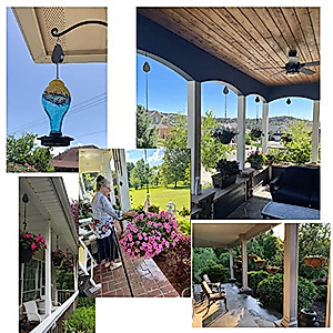 WROSWT Upgraded Retractable Plant Hanger,Plant Pulleys for Hanging Plants,Easy to Raise and Lower,Auto Lock,Heavy Duty, Adjustable Hook for Garden Baskets Pots,Birds Feeder, 3 Pack