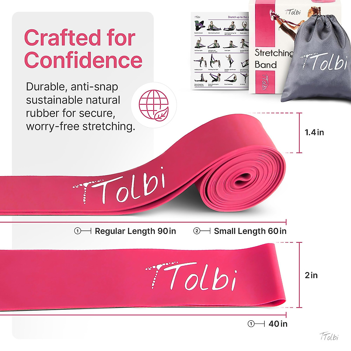 TTolbi Premium Dance Stretching Equipment: Stretch Bands for Dancers and Ballet Stretch Bands | Dance Stretch Band for Flexibility and Exercise | Dance Stuff | Gymnastics Equipment | Dancer Girls