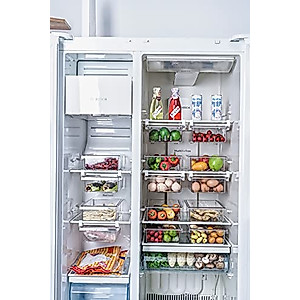 Guanniao Fridge Organizer Drawer Refrigerator Drawer Organizer Pull Out Plastic Fridge Storage Bins Containers for Fruit Vegetable (17.3inch-2Organizer)