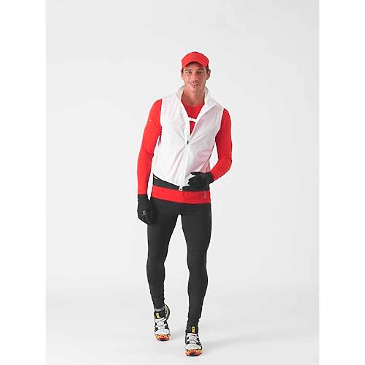 Salomon Men's Standard Cross Run Tight, Deep Black, Large