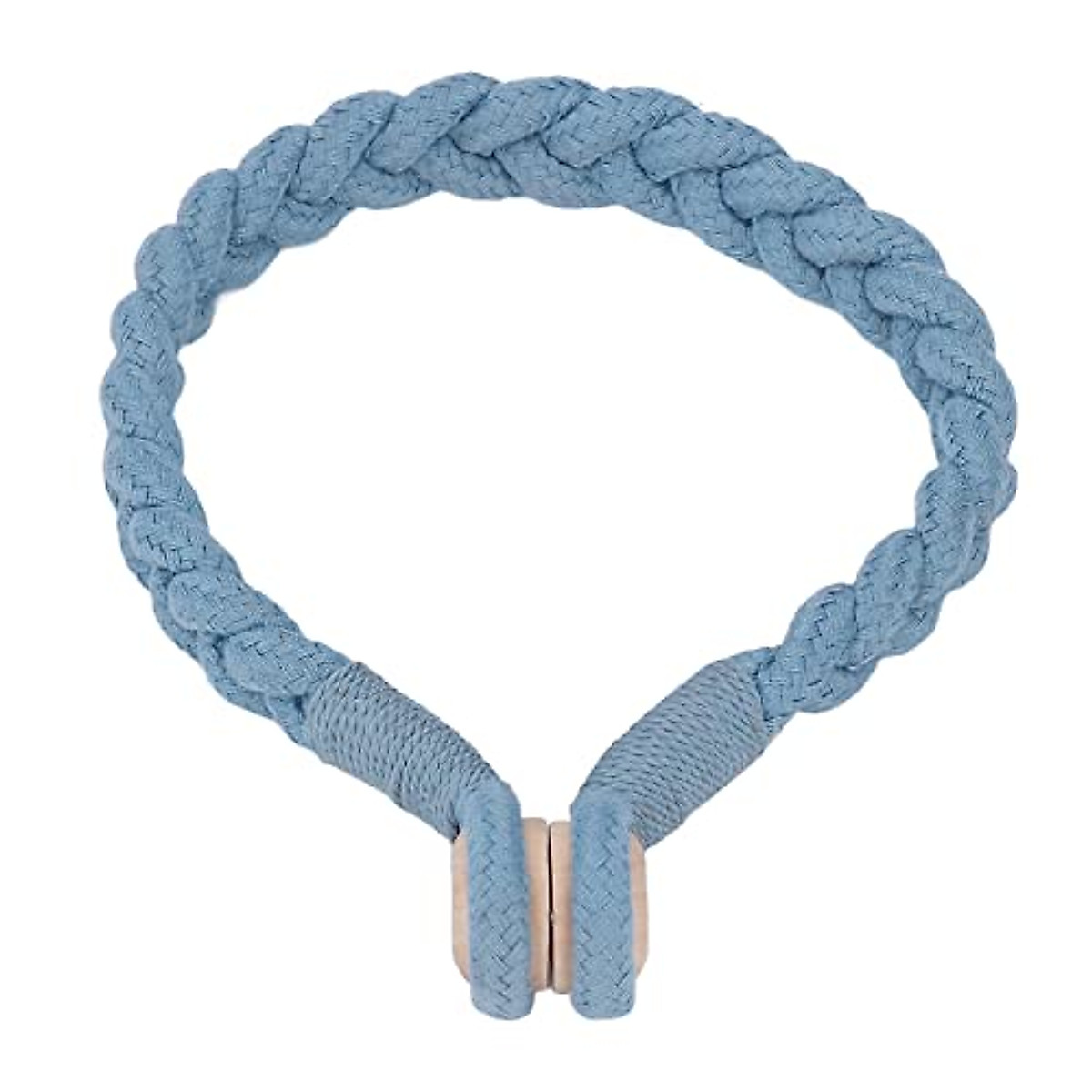 Magnetic Curtain Tiebacks, Boho Curtain Tie Backs Decorative Tie Backs with Durable Wooden Buckle Curtain Holdbacks Holder for Window Draperies(Blue)