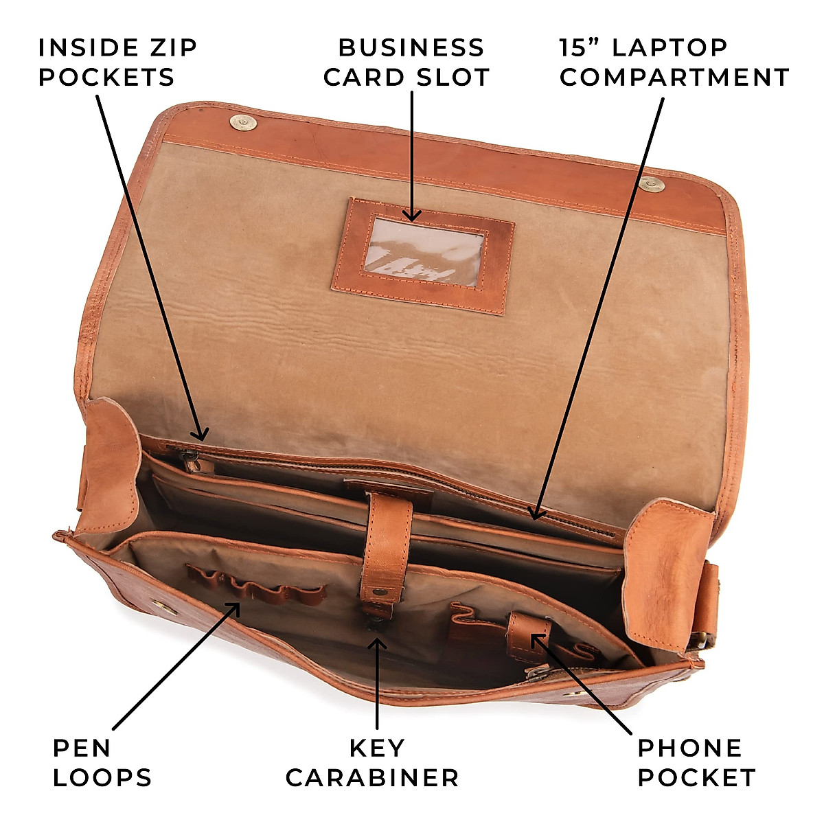 BERLINER BAGS Vintage Genuine Leather Messenger Bag Ghent, Laptop Bag, Work Bag, Briefcase for Men and Women - Brown