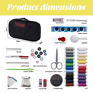 Sewing Kit with 229 Pieces, Scissors, Needles and Accessories for Travel Home Beginners, Supplies Accessories with Scissors, Needles, Measure etc (S)