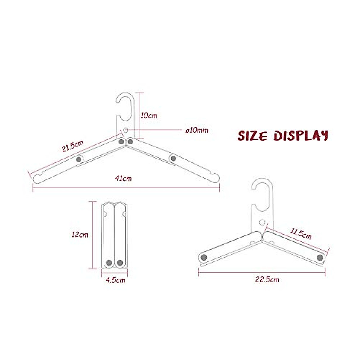 Hikeman Travel Hangers Metal Heavy Duty Folding Hangers for Wet Clothes Portable Space Saving Travel Accessories for Camping Cruise Hotel (3, Black)