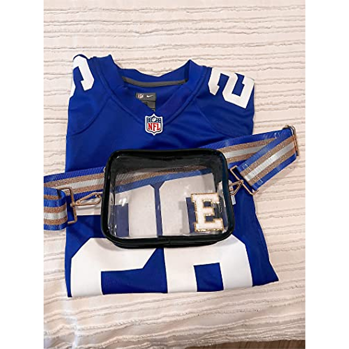 La Sorella White Clear Stadium Approved Bag, Clear Stadium Bag, Festival Bag, Clear Crossbody Bag, Customizable Clear Bag,Concert and Stadium Bag (White)