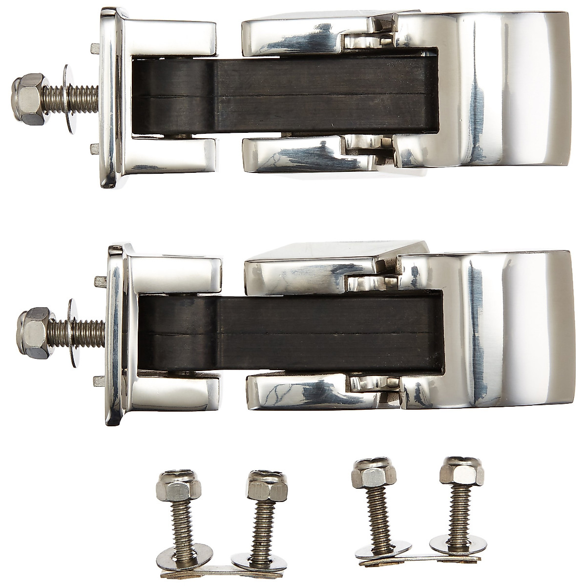 Rampage Rock Runner Hood Catch Kit | Pair, Polished Stainless Steel | 74335 | Fits 2007 - 2018 Jeep Wrangler JK