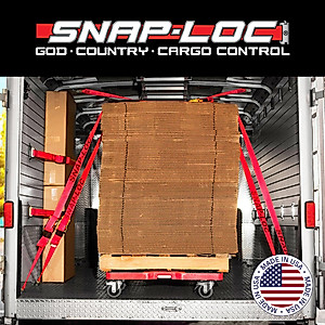 SNAP-LOC, All Terrain 4 Wheel Push Cart Dolly, Heavy Duty Dolly Cart, 6 Inch Casters, Push Bar & E Strap Attachment Included, 1,500 lb Capacity, Made in USA, Red