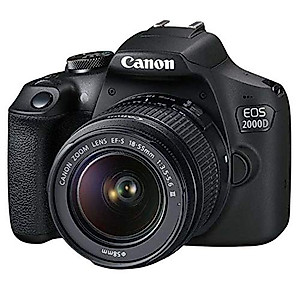 Canon EOS 2000D (Rebel T7) DSLR Camera w/Canon EF-S 18-55mm F/3.5-5.6 III Zoom Lens + Case + 64GB SD Card + Spare Battery (14pc Bundle)