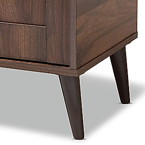 Baxton Studio Cormier Walnut Brown Finished 2-Door Wood Shoe Cabinet