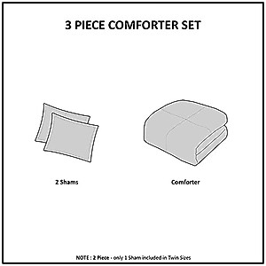 Madison Park Ultra Soft Luxury Premium Plush Comforter Mini Modern All Season Down Alternative Bedding Set with Matching Sham, King, Ivory