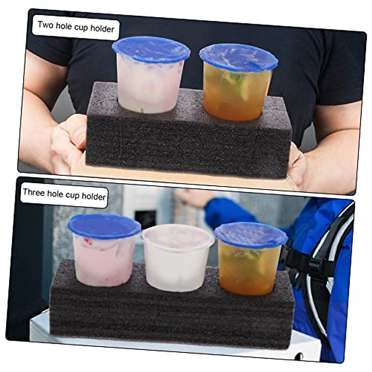 Healeved 4 Pcs Cup Holder Black Serving Tray Black Trays Drink Holder for Couch Milk Tea Holders Beverage Carrier Beverage Packaging Carrier Coffee Cup Carrier Tray Drink Cup Carrier Tray