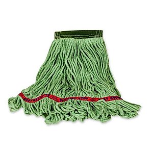 Rubbermaid Commercial Products Swinger Loop Mop Wet Mop Head Replacement, 5-Inch Headband, Medium, Green, Cotton/Synthetic Industrial Wet Mop for Floor Cleaning Office/School/Stadium/Lobby/Restaurant