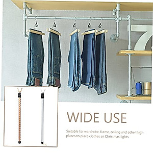 6 Pcs Telescoping Walking Stick Outdoor Hook Outdoor Flowers Closet Pole with Hook Metal Clothes Pole Retractable Clothe