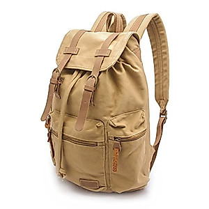 Sweetbriar Vintage Canvas Backpack, Tan - Protects Laptops up to 15.6 Inches