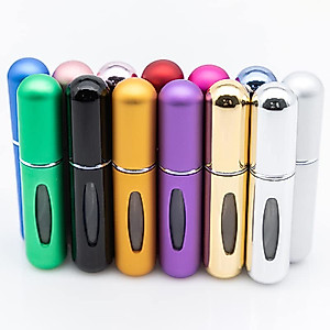 10pcs 5ml Portable Mini Refillable Perfume Bottle Spray Scent Pump Empty Atomizer Bottle for Travel (Mixed color)