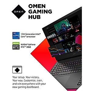 HP OMEN 17-inch Laptop, Intel Core i7-12700H, NVIDIA GeForce RTX 3060, 16 GB RAM, 512 GB SSD, Windows 11 Home (17-ck1010nr, Shadow Black Aluminum)