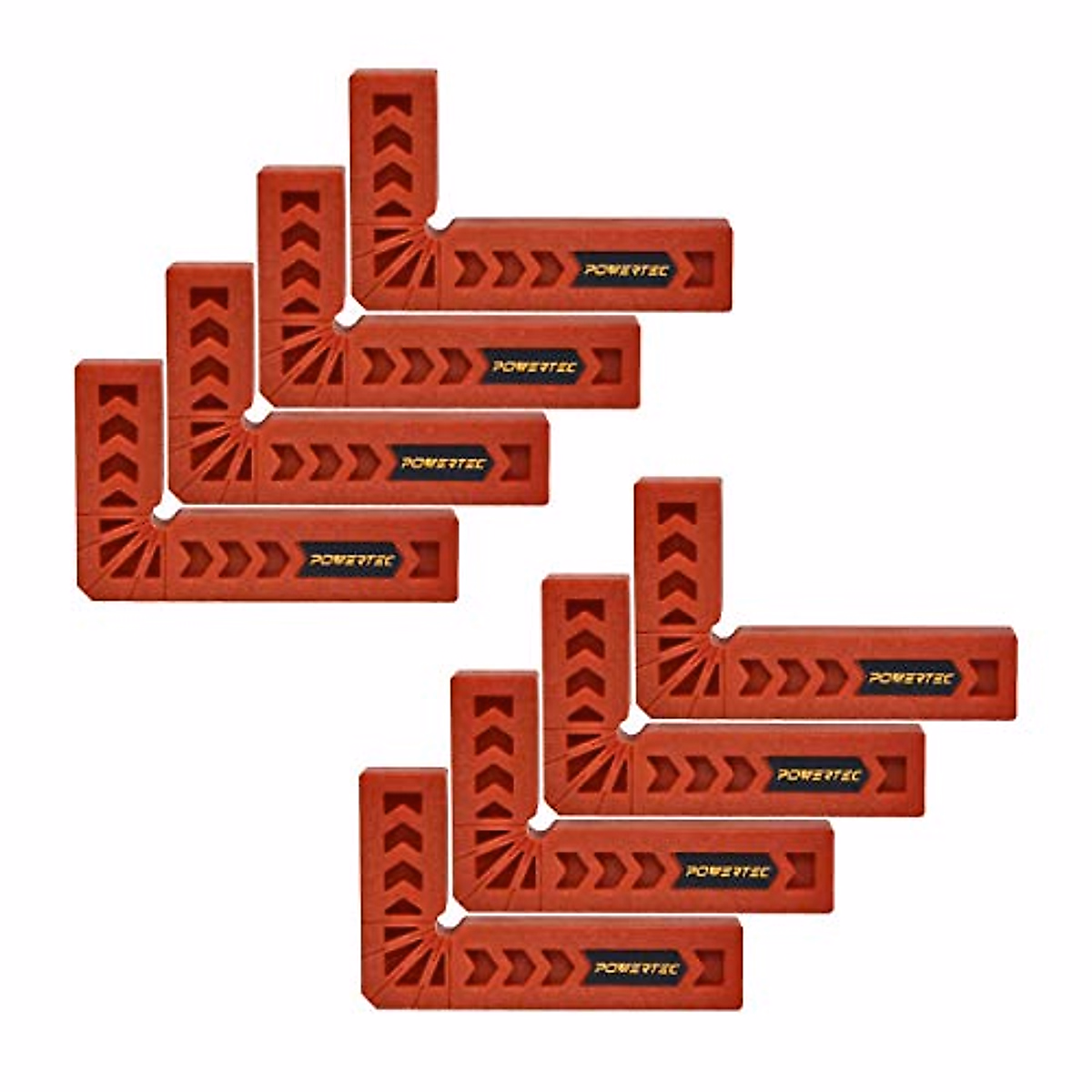 POWERTEC 71123-P2 90 Degree Positioning Squares, Right Angle Corner Clamps Woodworking Tools, Carperter Tools for Cabinets, Picture Frames and Boxes, 3" Set of 8